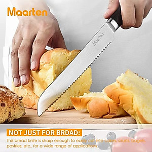 ABITALENT Bread Knife 8 Inch with Sheath, Ultra Sharp High Carbon Stainless Steel Bread Blade Cutting Slicing Knife for Homemade Bread, Bagels, Cake