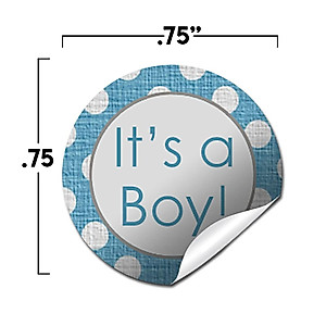 New Little Peanut Elephant Boy Baby Sprinkle Baby Shower Kiss Sticker Labels, 300 Party Circle Stickers sized 0.75” for Chocolate Drop Kisses by Amanda Creation, Great for Favors, Treats, Envelope