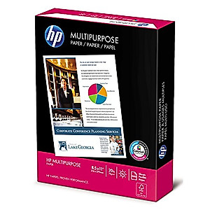 Hp 115100 Multipurpose Paper, 96 Bright, 20 Lb, Letter, White, 2500 Sheets/Carton