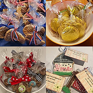 200 Pack Cellophane Bags Clear Treat Bag, 6 X 10 " OPP Cello Bags Goodie Bags with Colored Twist Ties for Kids Party Gift Candy Snack Cookies