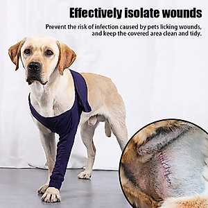 DONGKER Dog Recovery Sleeve,Self-Adhesive Dog Anti-Licking Sleeves Elastic Dog Arm Sleeve for Pet Wounds Prevent Licking Bite Keep Dry,XL(That hind Legs do not Apply)