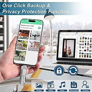 JSL JDTDC MFi Certified 128GB iPhone-16-Photo-Stick USB C & Lightning Flash Drive for iPhone 16/15/14/13/12 Thumb-Drive-for-iPad-Memory External-Storage-Android-Photo-Backup iPhone-Photo-Tansfer-Stick