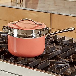 Caraway Steamer - Stainless Steel Steamer with Handles - Non Stick, Non Toxic Coating - Steam Veggies, Seafood, and More - Compatible With Our Dutch Oven or Sauce Pan - Small