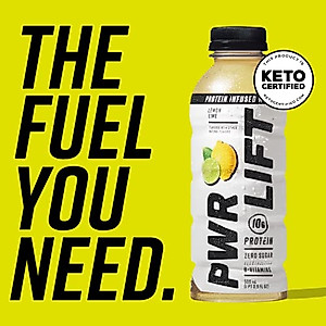 Whey Protein Water Sports Drink by PWR LIFT | Variety Pack | Keto, Vitamin B, Electrolytes, Zero Sugar, 10g of Protein | Post-Workout Energy Beverage | 16.9oz (Pack of 12)