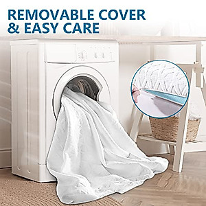 HARNY 3 Inch Gel Memory Foam Mattress Topper Queen Size, High Density Cooling Pad Pressure Relief Bed Topper for Back Pain, with Removable Breathable Soft Bamboo Cover, CertiPUR-US Certified