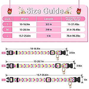 Blahhey Easter Dog Collar for Small Medium Large Dogs, Adjustable Comfortable Dog Collar with Plastic Buckle, Easter Gift for Your Dogs, Cats, Pets, Easter Egg, Rabbit Pendant