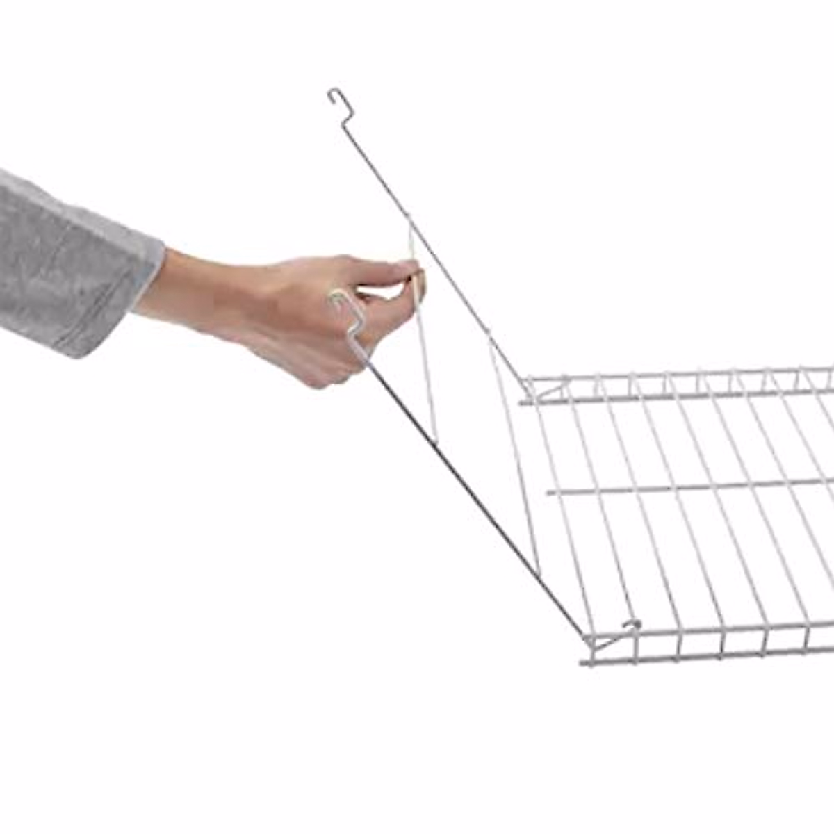 Rubbermaid Universal Closet 24 Inch Long Durable Steel Custom Wire Hanging Added Storage Shelf Accessory, White