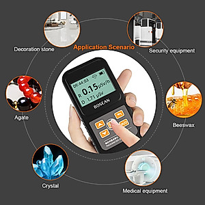 Geiger Counter Nuclear Radiation Detector Dosage Alarm Professional High Accuracy Radioactive Detector Meter Beta Gamma X Ray Data Tester Marble Dosimeter (Black)