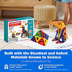 Magformers Designer Set (62-Pieces) Magnetic Building Blocks, Educational Magnetic Tiles Kit, Magnetic Construction Shapes STEM Toy Set