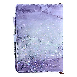 Diary with Lock for Girls and Women, Lock Diary for Teen Girls with Leather Cover and Pen holder, Size A5 Password Notebook with Combination Lock, Sparkly Silver Writing Pen included (Purple 2)