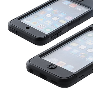 Wisdompro Case for iPod Touch 7, for iPod Touch 6, for iPod Touch 5, 3 in 1 Hybrid Soft Silicone and Hard PC Protective Case Cover for iPod Touch 5th 6th 7th Generation - Black/Black