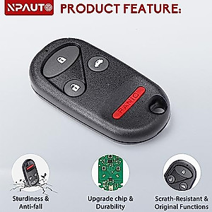 NPAUTO Key Fob Replacement Fits for Honda Accord & Acura TL 1998 1999 2000 2001 2002 2003 DIY Programming Keyless Entry Remote Control Car Key Fobs KOBUTAH2T, 72147-S0K-A02, 72147-S84-A03 (Pack of 2)