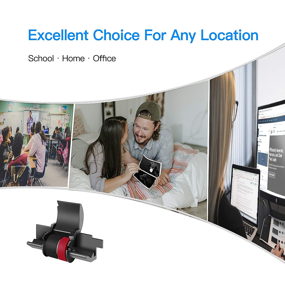 LxTek Replacement for IR40T IR-40T CP13 MP-12D Calculator Ink Roller Printer Ribbons use with Canon, Sharp EL-1750V, EL-1801V (Black/red, 10-Pack, Individually Sealed)