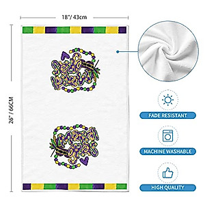 Artoid Mode Happy Mardi Gras Home Kitchen Towels, 18 x 26 Inch Holiday Ultra Absorbent Drying Cloth Dish Towels for Cooking Baking Set of 2