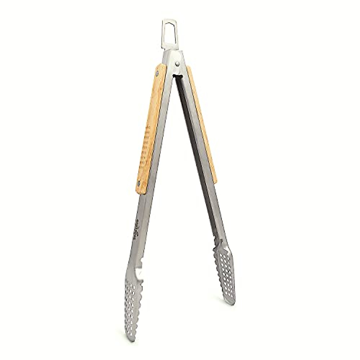 Dropkick Your Old Tongs, GRILLHOGS 16-Inch Barbecue Tongs Are the Only Equipment That Can Handle Your Massive Meat, Stainless Steel + Oak Wood BBQ Tongs, Premium Grill Tongs