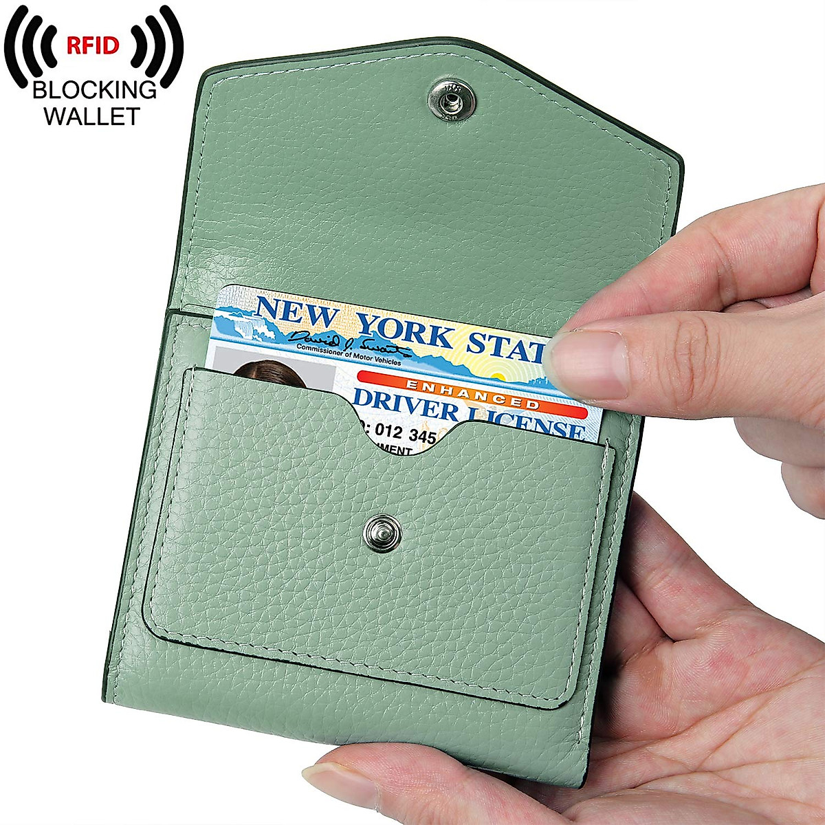 YALUXE Women's Small Wallet RFID Blocking Billfold Genuine Leather Snap Pocket Ladies Mini Coin Purse