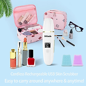 Skin Scrubber Facial Scrubber Blackhead Remover Cleaner Skin Spatula Skin Scraper (White&Gold)