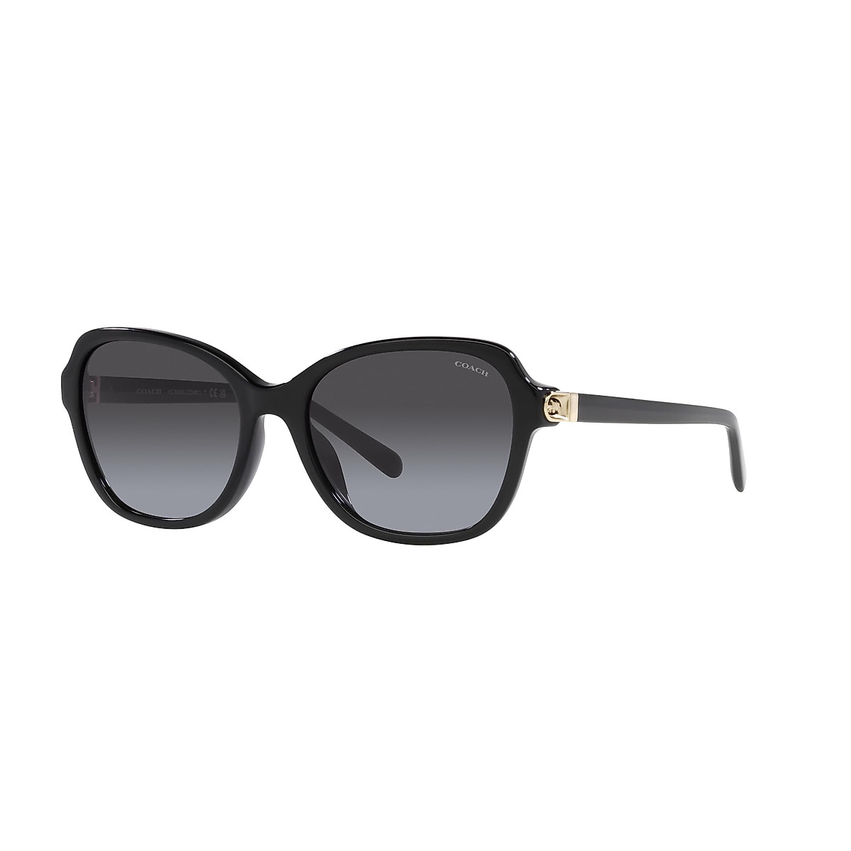 Coach HC8349U Universal Fit Sunglasses, Black/Grey Gradient, 56 mm