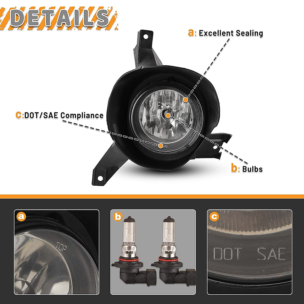 AUTOWIKI For 2001 2002 2003 FORD EXPLORER SPORT, 2001-2005 FORD EXPLORER SPORT TRAC Fog Lights Lamps Assembly 42W
