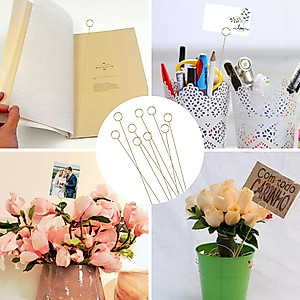 GAADSKCER 10 Pcs Metal Floral Place Card Holder, 12.2 Inches Flower Card Holder Gift Card Bouquet Kit for Bouquet Holder Wedding Party Birthday Party (Round)