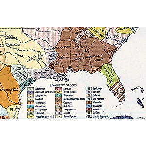 Historical Poster |1650 US Map Native American Indian Tribes Languages (16"x23")