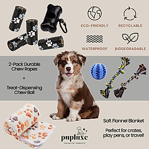 PupLuxe Puppy Starter Kit | Black 22 Piece Puppy Kit Great for Dog Training Kit | A Great Welcome Puppy Gift | New Puppy Kit Great for First Time Owners and Experience Owners | New Dog Bundle
