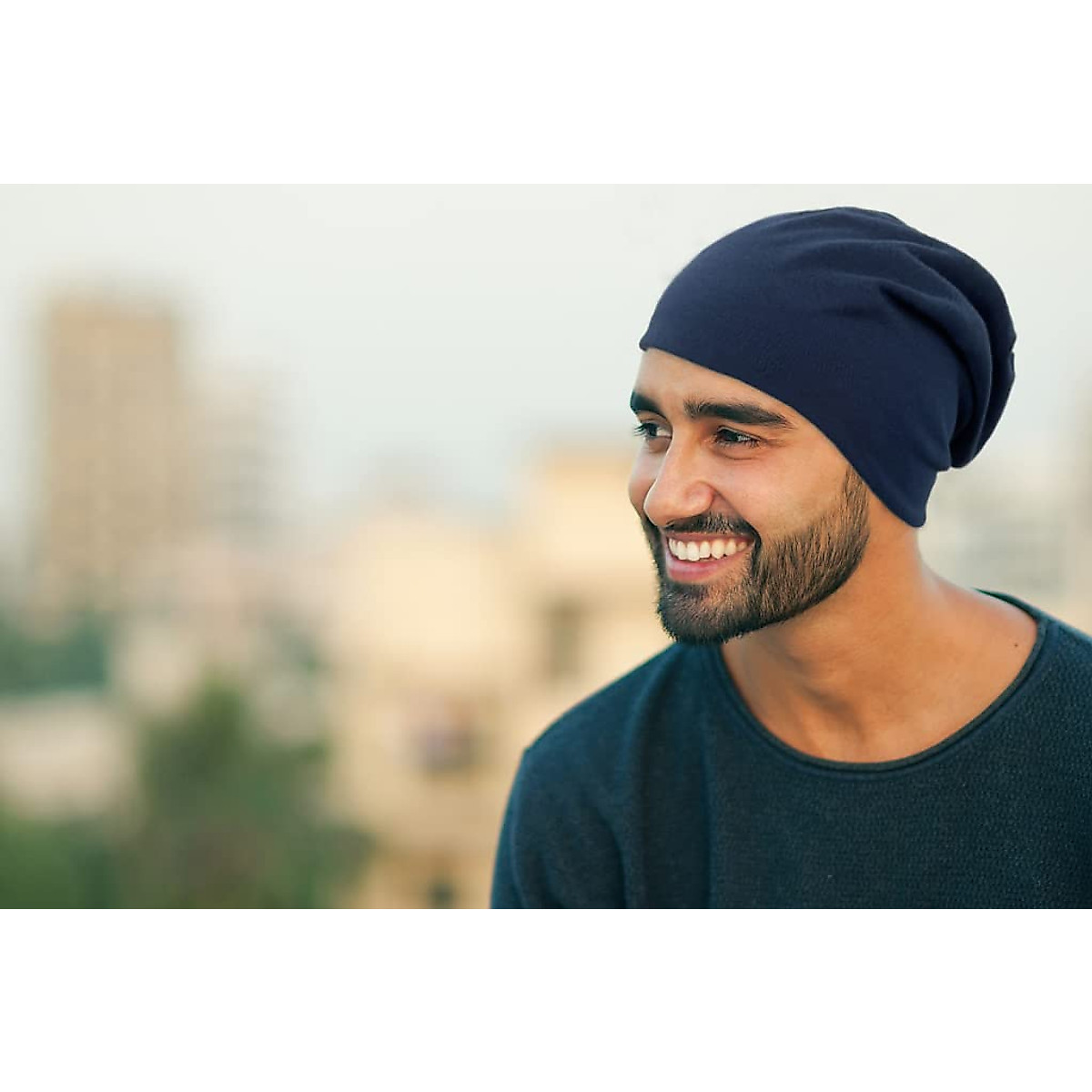 HiBwoBwo 6Pcs Cotton Slouchy Beanie for Women Men, Hip-Hop Soft Lightweight Running Hat Beanie Adult Dwarf Hats Chemo Cap