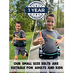 Hydration Running Belt with Bottles - Water Belts for Woman and Men - iPhone Belt for Any Phone Size - Fuel Marathon Waist Pouch for Runners - Jogging Cycling Biking Red