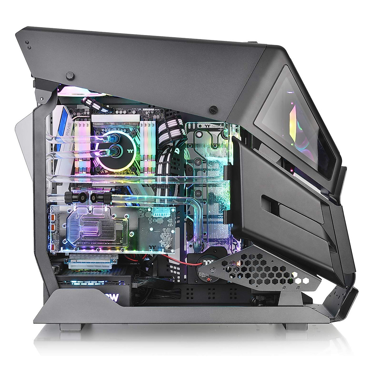 Thermaltake AH T600 Helicopter Styled Open Frame Tempered Glass Swing Door E-ATX Full Tower Case CA-1Q4-00M1WN-00
