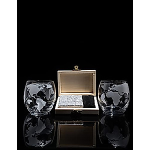 Gifts for Dad, Men Whiskey & Wine Decanter Globe World Set with Globe Glasses Anniversary Birthday House Warming for Liquor Scotch Bourbon Vodka, Gift for Him Husband, Gifts For Men Globe - 850ml