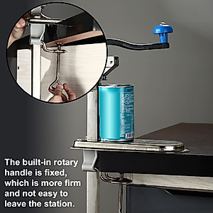Erinaik Commercial Can Opener Heavy Duty for #10 Cans, 23.2” Manual Table Can Opener with Plated Steel Base for Large Cans Up to 18” Tall, for Restaurant Hotel Bar Compatible with Edlund
