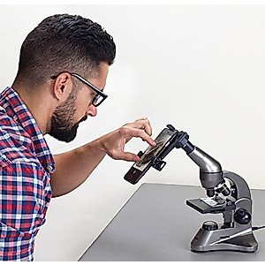 Carson Beginner 40x-400x Student Compound Microscope with Universal Smartphone Digiscoping Adapter (MS-040SP)