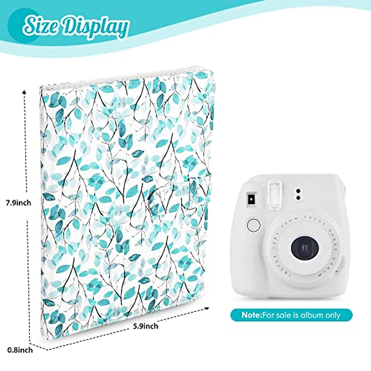 Ablus 128 Pockets Mini Photo Album for Fujifilm Instax Mini Camera, Polaroid Snap, Z2300, SocialMatic Instant Cameras & Zip Instant Printer (Leaves)