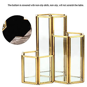 Makeup Brush Holder, with Non Slip Bottom Elegant Design Gold Glass Stationery Organizer, for Home Decor Desk Dresser for Office Decor