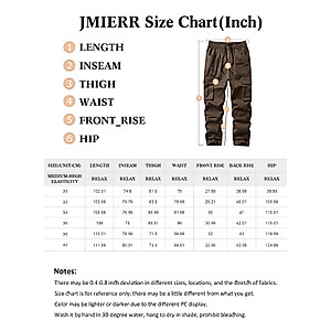 JMIERR Men Casual Cargo Pants Elastic Waist Drawstring Tactical Pant Lightwight Hiking Joggers Pants Loose Fit with Multi Pockets, US 34(M), 1 Black