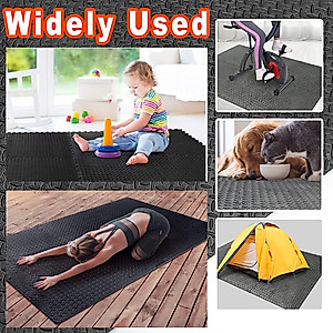 Kangler Puzzle Exercise Mat, 20 Tiles Foam Interlocking Exercise Mats - Floor Tiles for Gym Equipment and Cushion for Workouts