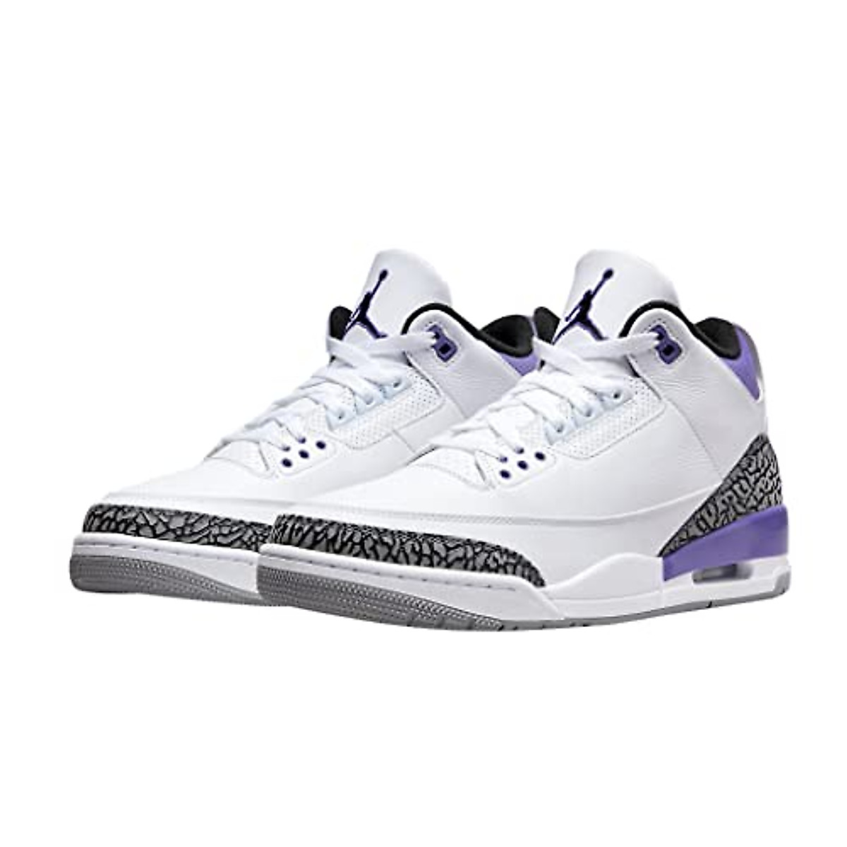 Nike Men's Air Jordan 3 Retro Basketball Shoes, White/Black-dark Iris-cement G, 10.5
