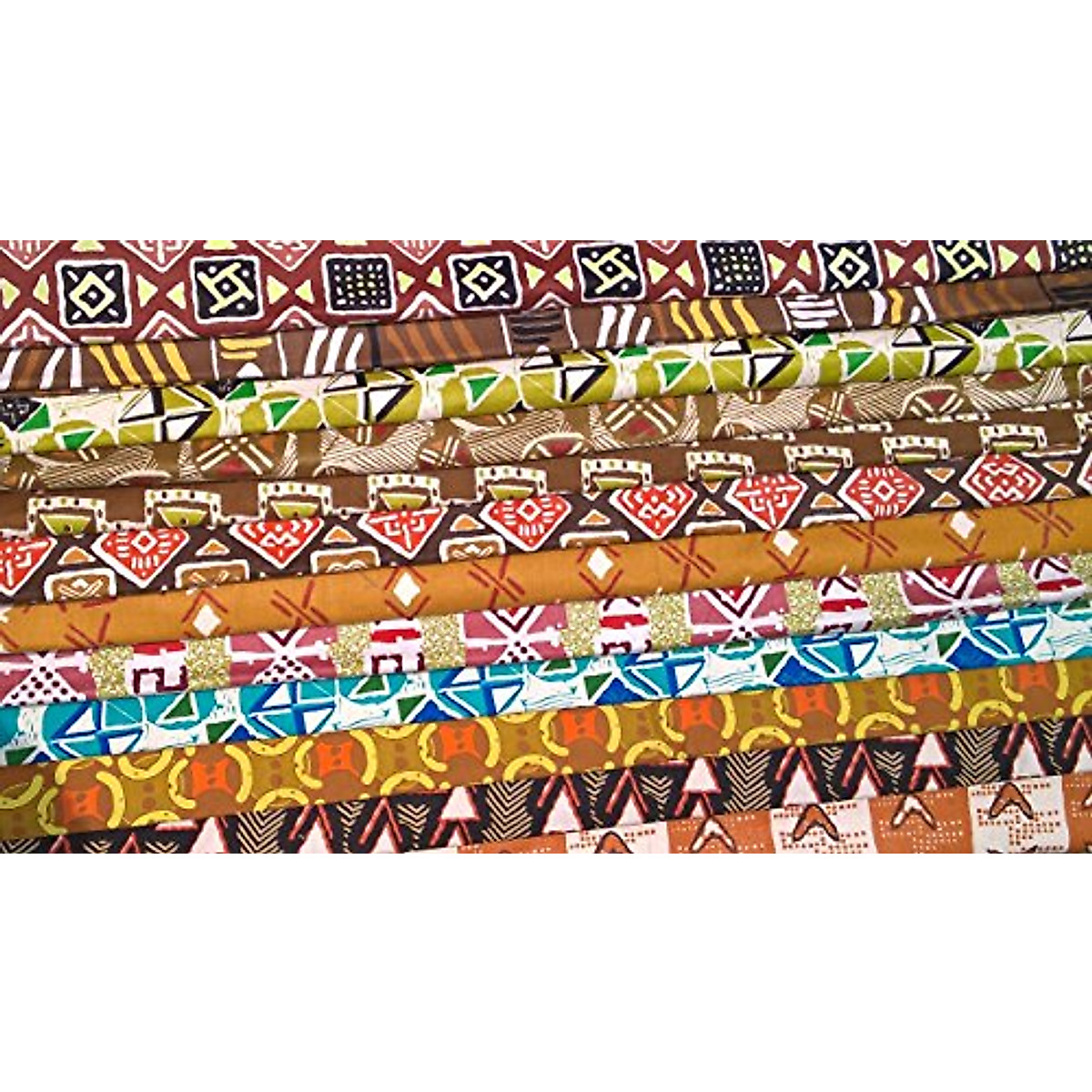 12 Pcs African Fat Quarters Assortment Pack, 18" x 22" Each