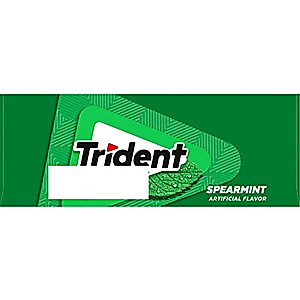 Trident Spearmint Sugar Free Gum, 6 Pocket Packs of 28 Pieces (168 Total Pieces)