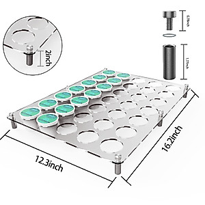 moonoom Coffee Pod Drawer Organizer,K cup Drawer Organizer, Acrylic Coffee Pod Holder,Coffee Pods Tray Drawer Insert for Office,Home or Kitchen (35 Holes)
