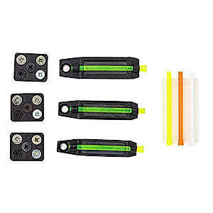 Dead Ringer Accu-Bead| Universal Magnetic Front Sights with Interchangeable Light Pipes | Three Sights Fitting 1/4", 5/16" and 3/8" Ribs, Six Light Pipes,Green