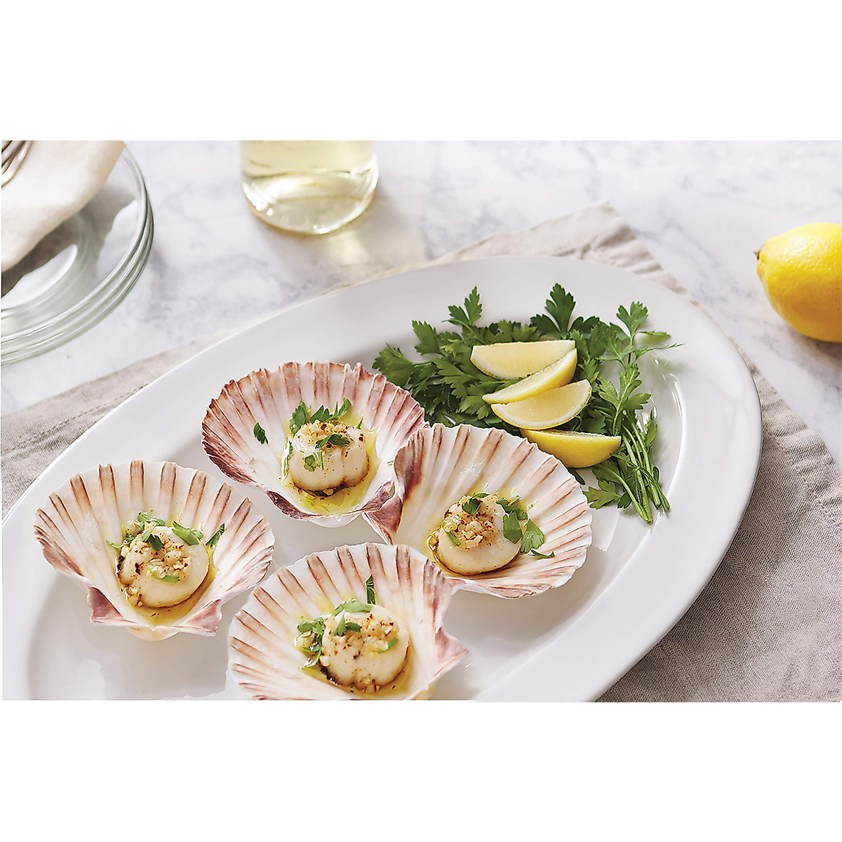 Nantucket Seafood Natural Baking Sea Shells, 5-Inch, Set of 4