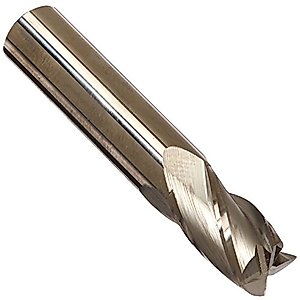 Kodiak Cutting Tools KCT131063 USA Made Solid Carbide End Mill, Single End, 4 Flute, 1/2" Shank, 1-1/4" Length of Cut, 3" Overall Length, 1/2" Diameter