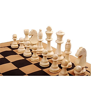 Wowwoody 4 King Height Wooden Chess Pieces (32+2 Extra Queens) Wooden Chess Pieces Tournament Staunton Wood Chessmen Pieces Only, Chess Game Pawns Figurine Pieces, Includes Storage Bag(11056)