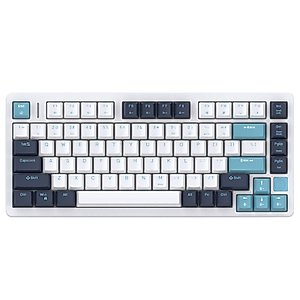 IROK FE75Pro Wireless RGB Hot Swappable Mechanical Keyboard, Three-Layer Dampening 81 Keys Gaming Keyboard, Customizable Backlit, USB-C/2.4GHz/Bluetooth- White/Blue