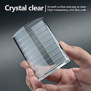 U-Type Eyelash Extension Crystal Pallet, Lash Holder Tray with Tick Marks, Transparent False Eyelash Stand Plate, Glass Eye Lash Extension Pallet for Women Makeup Display (2 Pack)