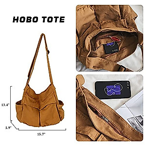 JBB Canvas Messenger Bag Hobo Tote Bag Cute Shoulder Bag Large Crossbody Bags for Women and Men Green