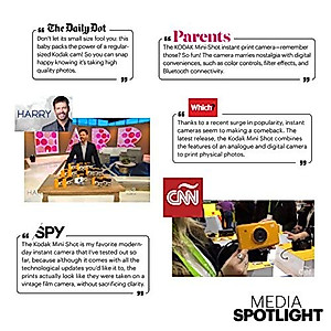 Kodak Mini Shot Wireless Instant Digital Camera & Social Media Portable Photo Printer, LCD Display, Premium Quality Full Color Prints, Compatible w/iOS & Android (Yellow) (KOD-MSY)