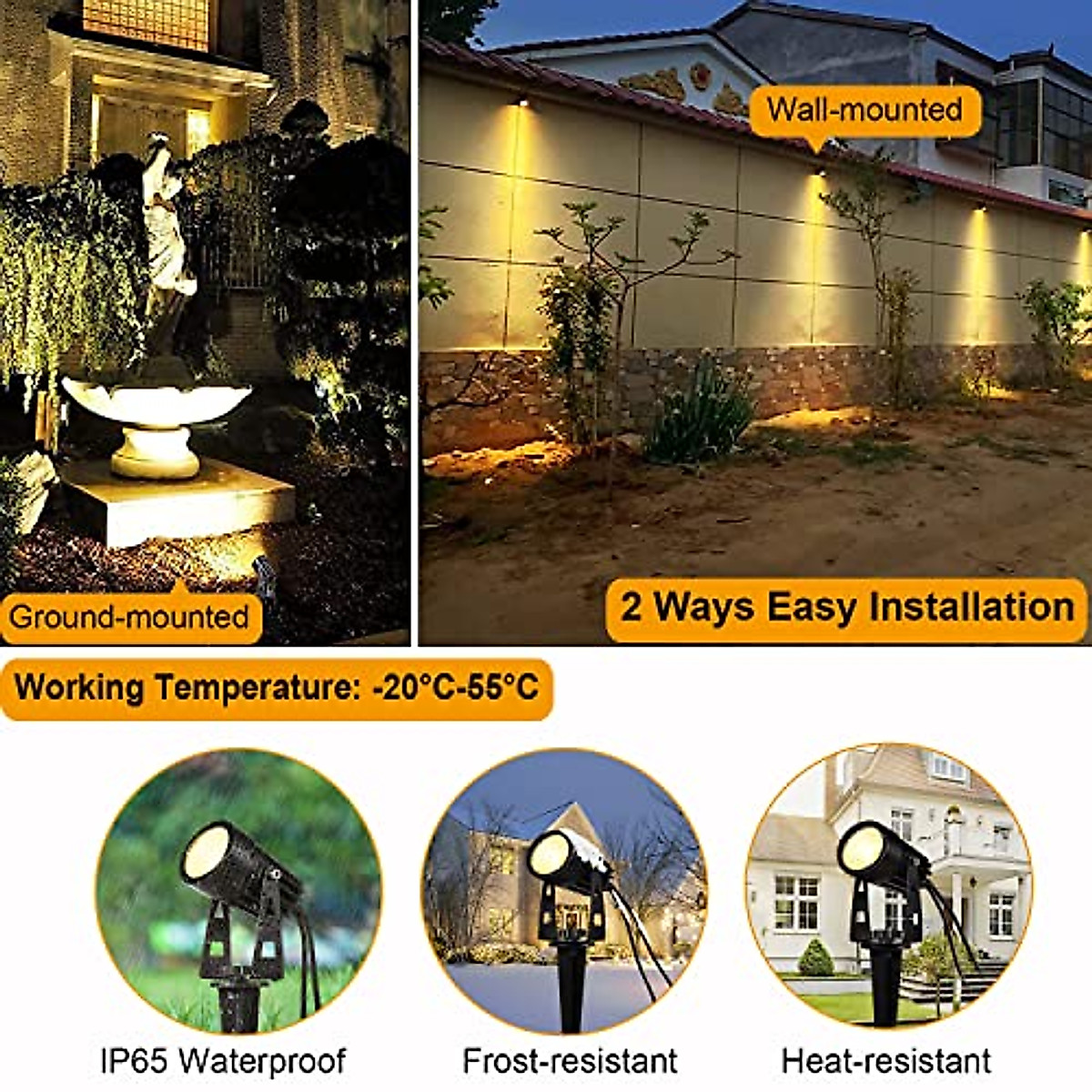 Greenclick Landscape Lighting - Bright 12V Outdoor Spotlight 6 Pack