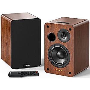 Saiyin Bluetooth Bookshelf Speakers, 40W X 2 Powered TV Speakers with 4 Inch Woofer, Turntable Speakers with Optical/AUX Input/Subwoofer Line Out for PC and TVs